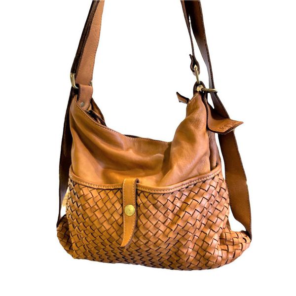 Borsa sacca intreccio marrone BRASS Workshop bl01