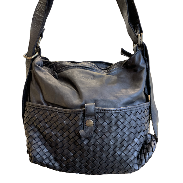 Borsa sacca intreccio nero BRASS Workshop bl01