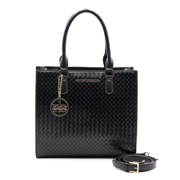 Square shopping bag black Roccobarocco rbr910b4508