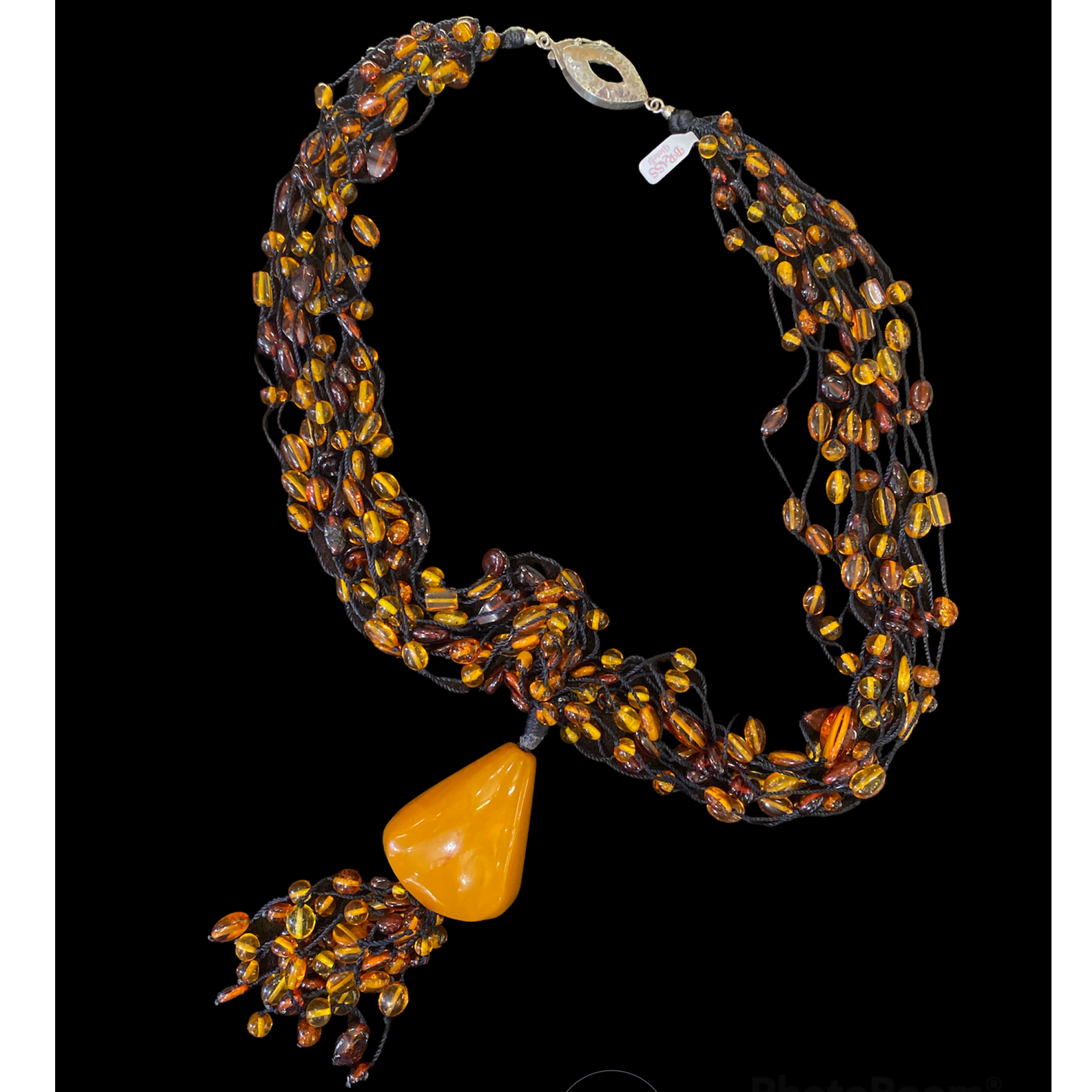 Collana multifili ambra giallo-arancio BRASS Workshop bscl03