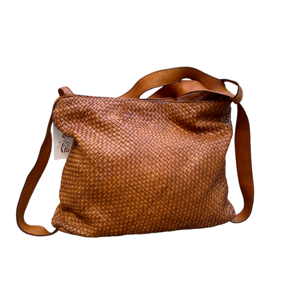 Borsa sacca intreccio grande marrone BRASS Workshop bl02