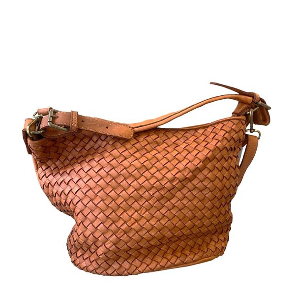 Borsa piccola intreccio marrone BRASS Workshop bl04