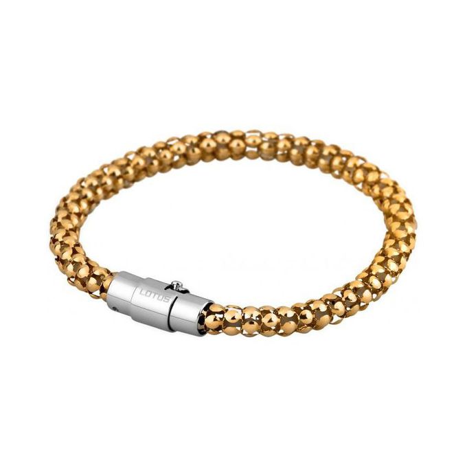 Bracciale donna acciaio dorato inossidabile con chiusura a scatto Oro ...