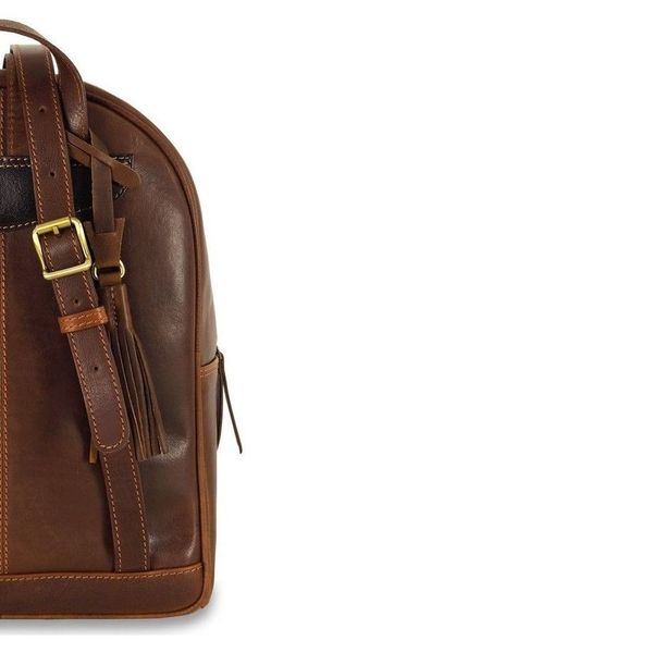 Small leather backpack brown BRASS Workshop z8343