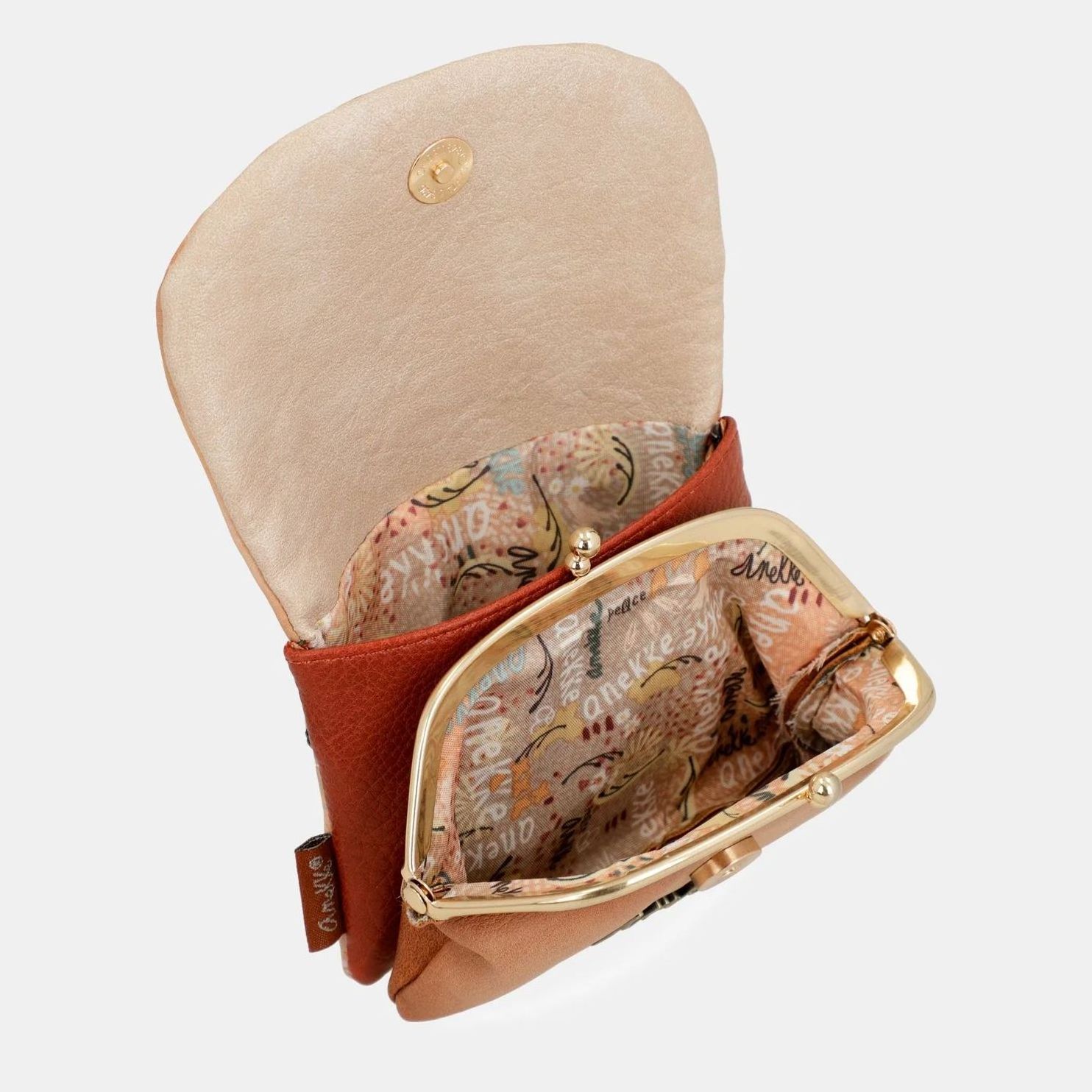 Portamonete con patta Anekke Peace&Love beige Anekke 38809-016