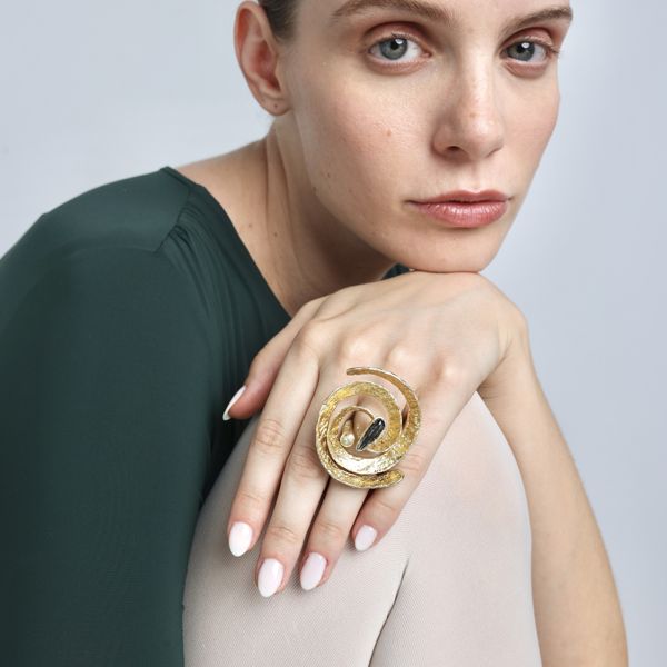 Galactica ring gold KALLIOPE Handmade Jewelry gd1632