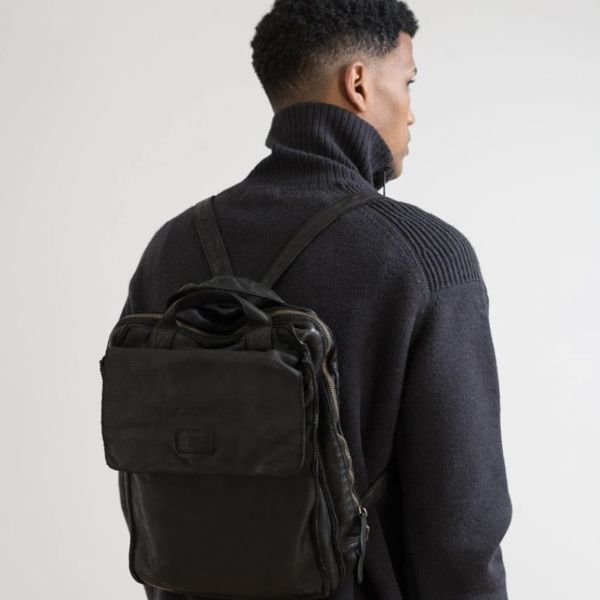 Leather backpack black BIBA ale1l